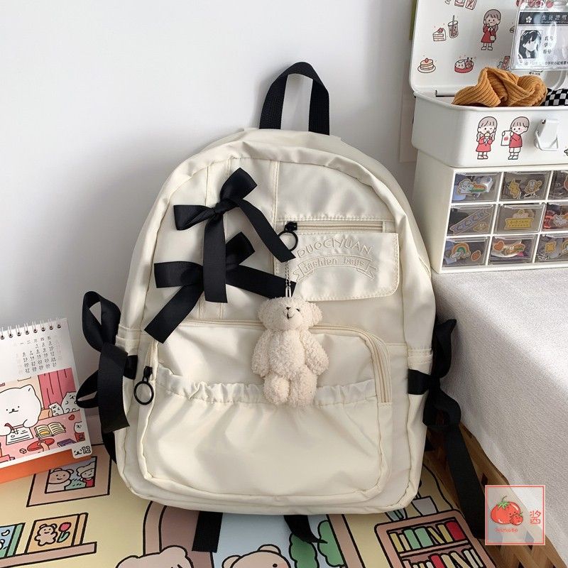 Jual Sera ins cute bow all-match girl college style casual chic ...