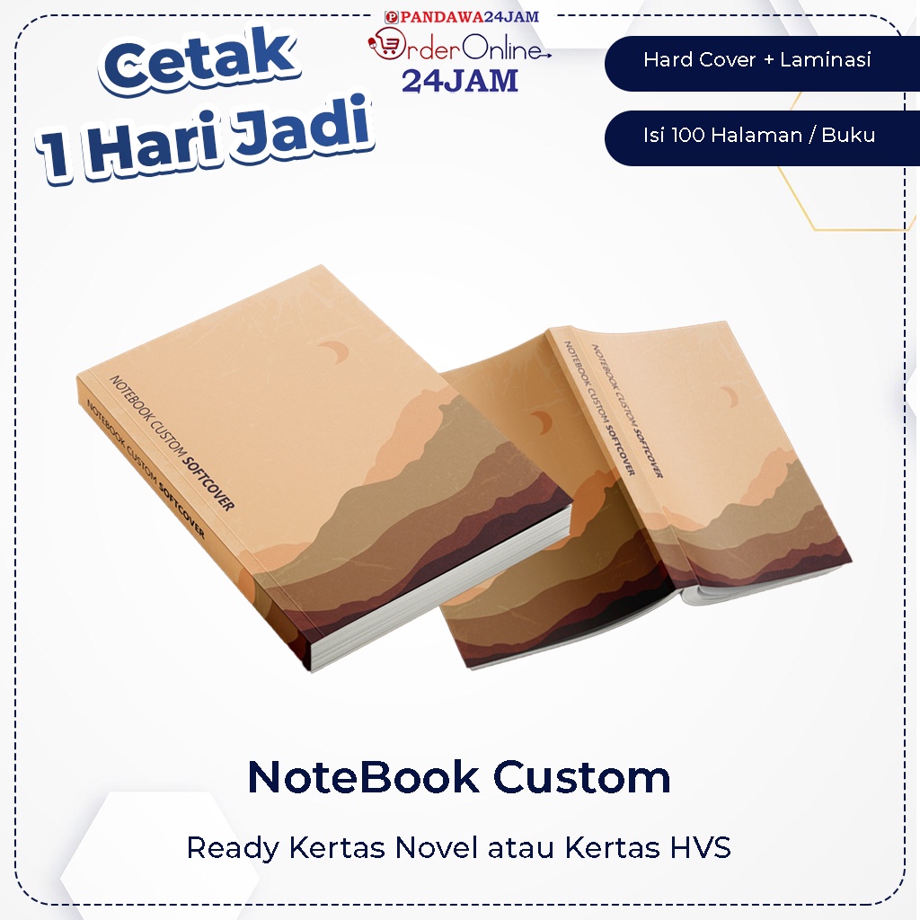 Jual Notebook Custom A5 A4 Desain Cover Bebas Varian Kertas Novel / HVS ...
