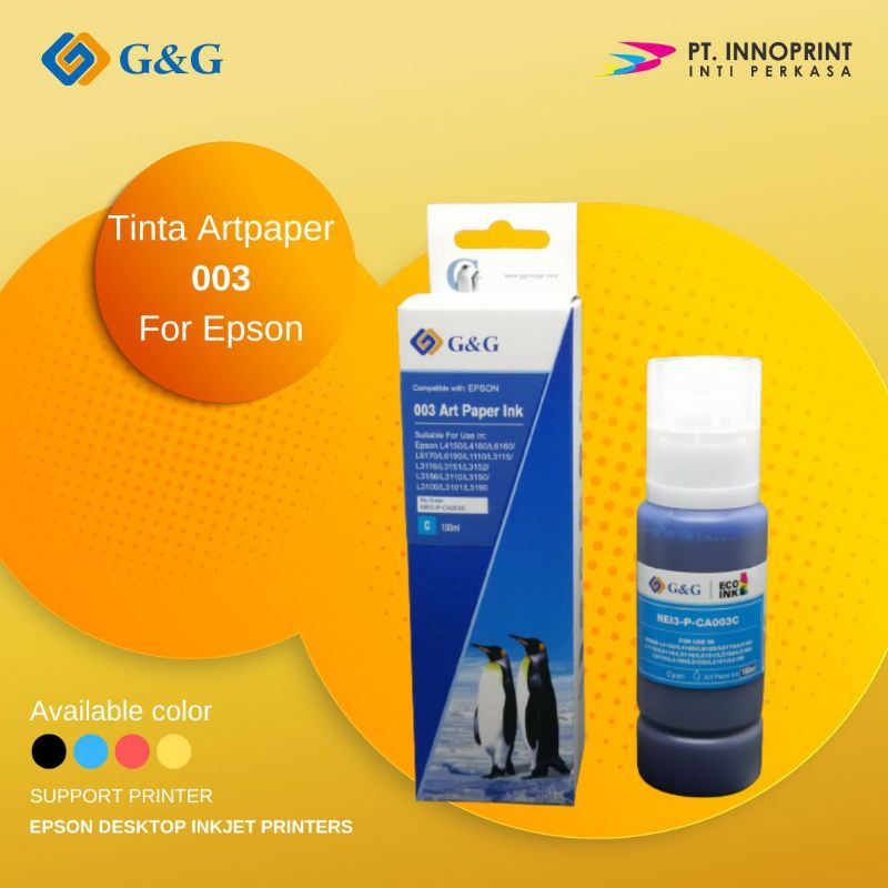 Jual (READY) Tinta Art Paper Botol 003 (G&G) Original,kompatible Head ...