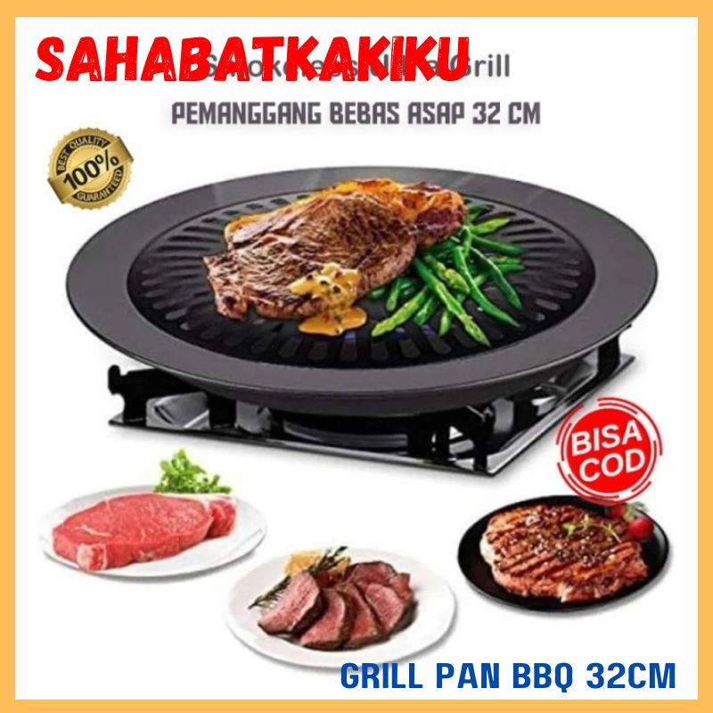 Jual Ultra Grill Pan BBQ Bulat 32 CM / Alat Pemanggang BBQ Anti Lengket ...