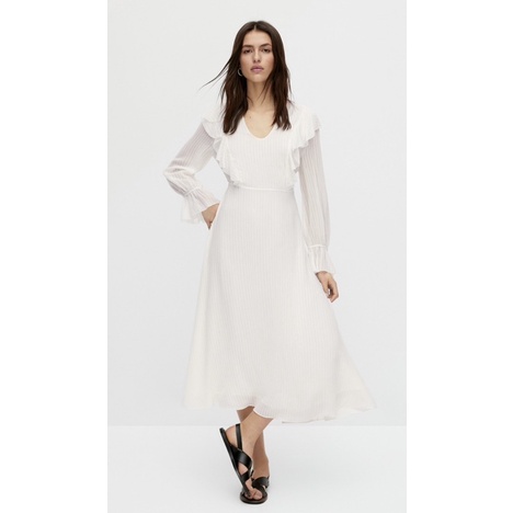 Jual Long ruffled dress massimo dutti original | Shopee Indonesia