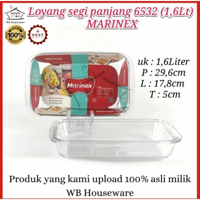 Jual marinex loyang kaca persegi panjang 1,6ltr | Shopee Indonesia