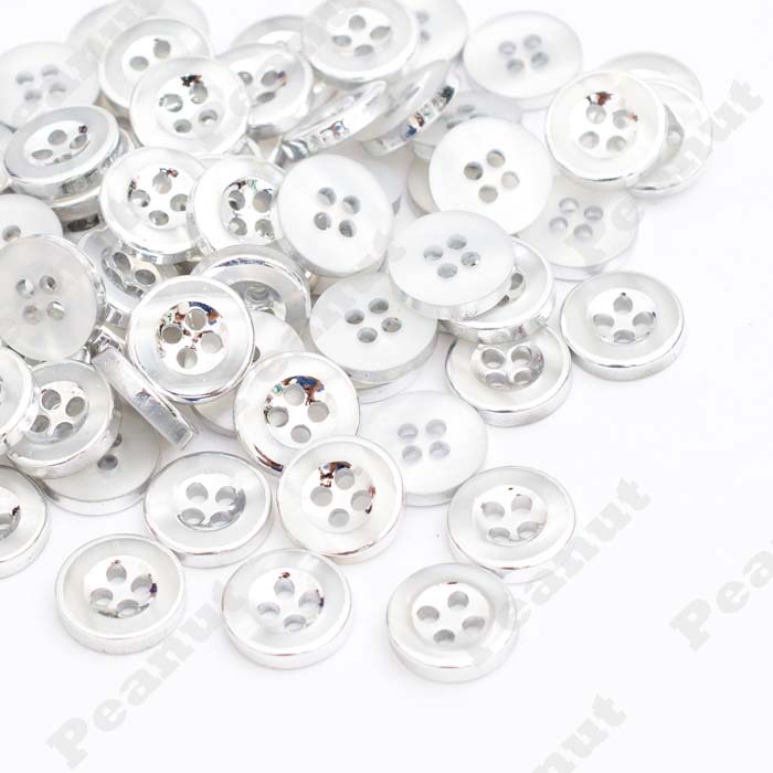 Jual (6 biji) Kancing Plastik Resin Akrilik UV Perak 1,1cm | Shopee ...