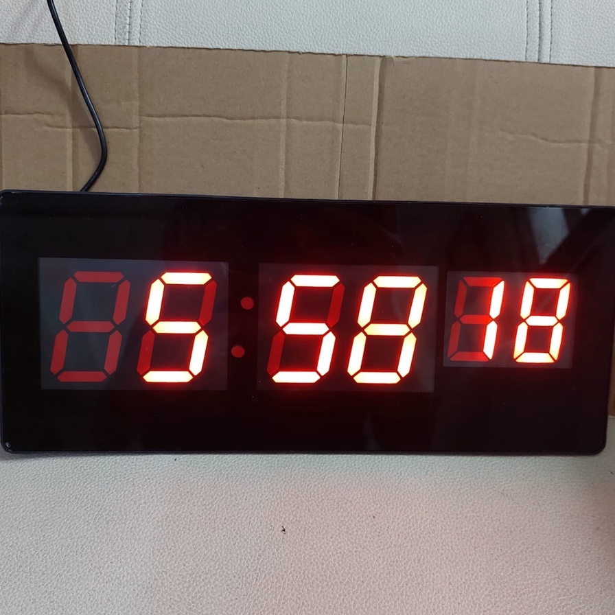 Jual OB Jam Dinding Digital Led MERAH BIRU HIJAU Murah Layar besar LED ...