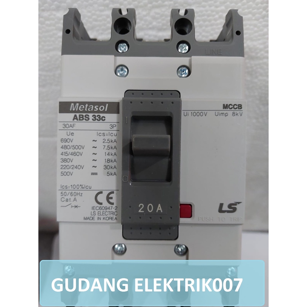 Jual MCCB LS ABS-33C 3P 20A 14KA/18KA | Shopee Indonesia