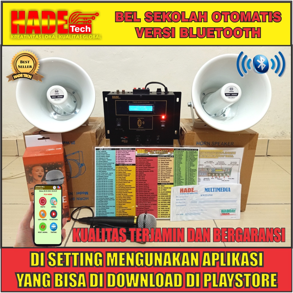 Jual BEL SEKOLAH OTOMATIS TEMPEL SETING ANDROID 2 SPEAKER LENGKAP ...