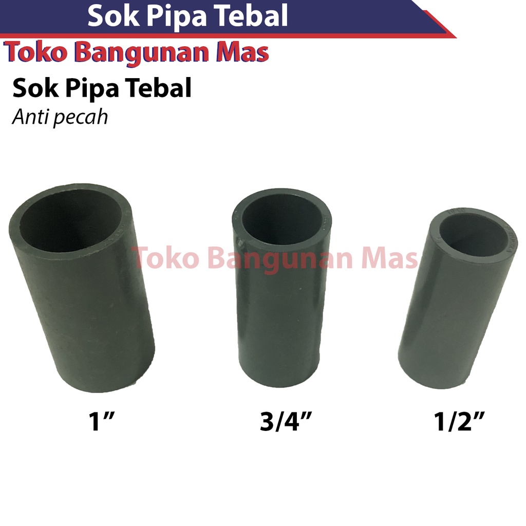Jual Sambungan Pipa Sok 1/2 inch 3/4 inch 1 inch Sok pipa tebal 1/2 ...
