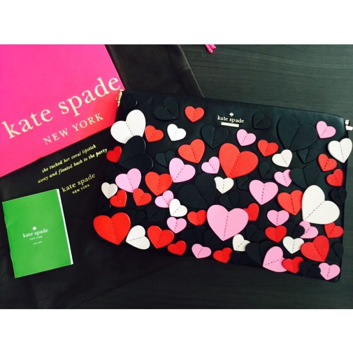 Jual Kate Spade Secret Admirer Applique Hearts Carley Clutch - ORIGINAL ...