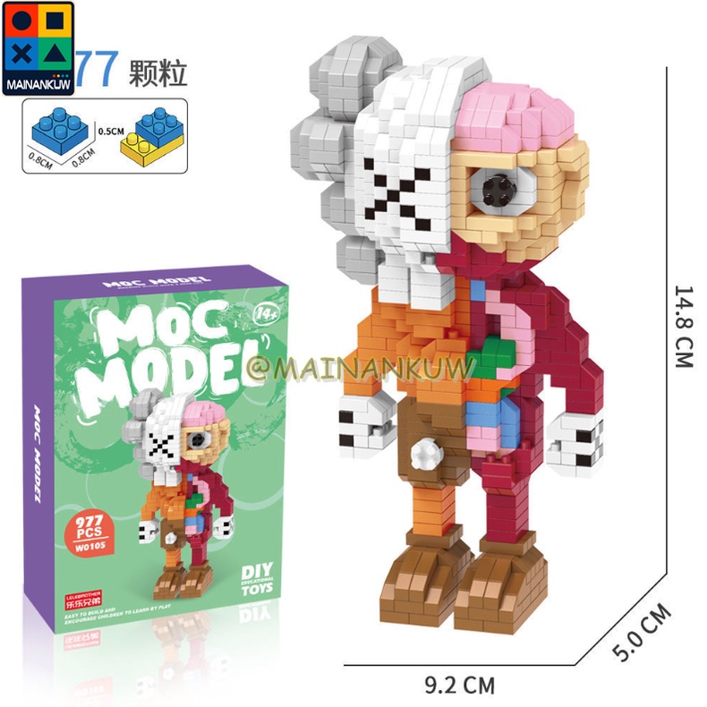 Jual NANO BLOK KAWS ANATOMY BROWN Balok Susun Edukasi Mainan Anak ...