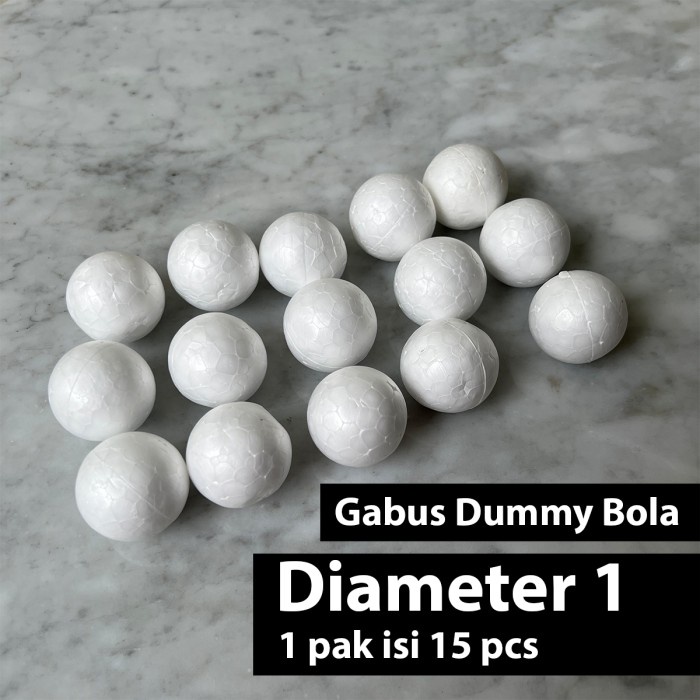 Jual Bola Gabus Sterofoam 1 cm (isi 15 pcs) / styrofoam bulat / dummy ...