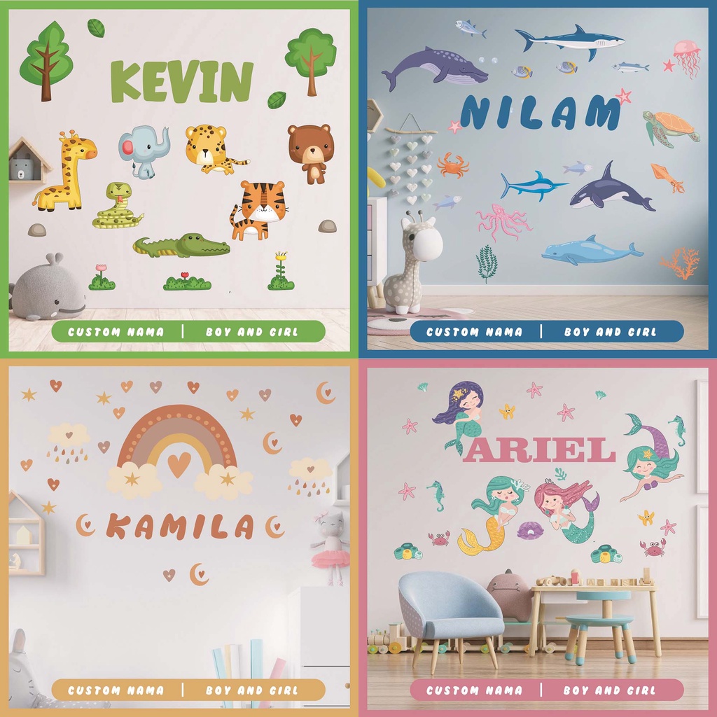 Jual #56 Free Sticker Kamar Anak Cowok dan Cewek CUSTOM Mudah dan Cepat ...