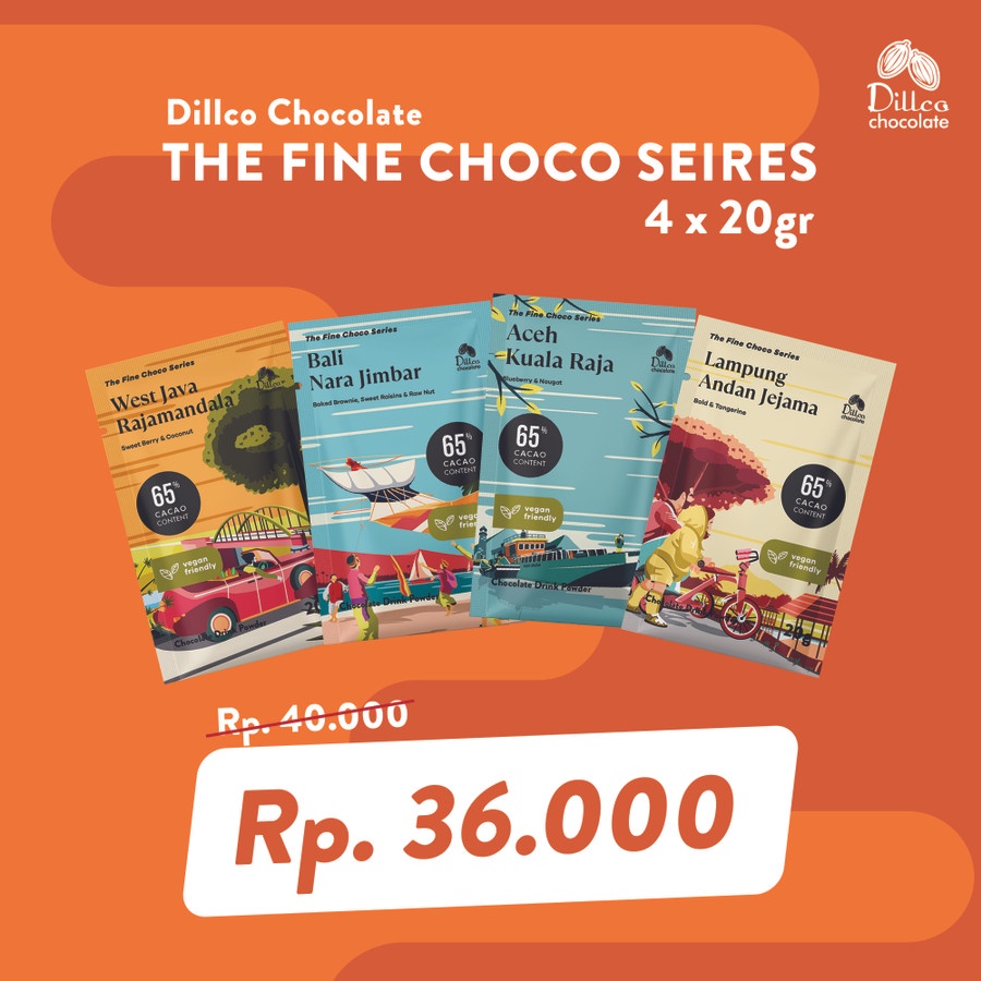Jual DILLCO CHOCOLATE - Fine Choco Series All Variant (4 Sachet). Bubuk ...