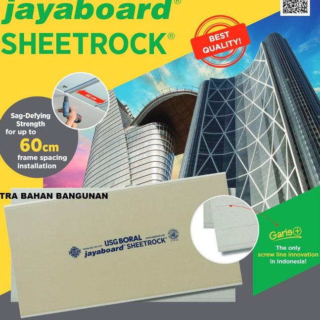 Jual Gypsum Sheetrock jayaboard 9mm x 1200 x 2400 mm - Gypsum Jaya 9mm ... Jual Gypsum Sheetrock jayaboard 9mm x 1200 x 2400 mm - Gypsum Jaya 9mm ...