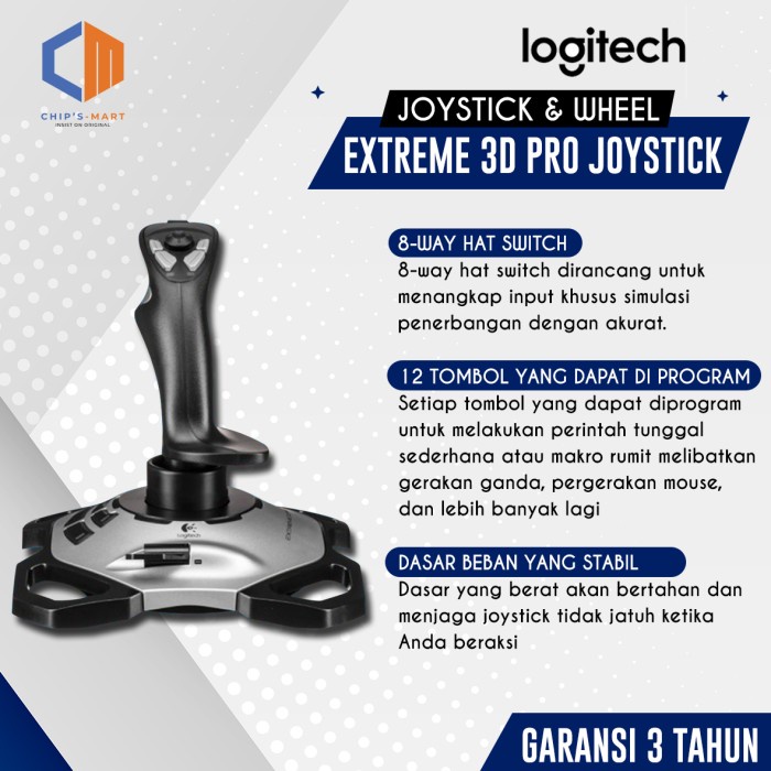 Jual Wheel Logitech Wingman Extreme 3D Pro / Joystick / Original ...