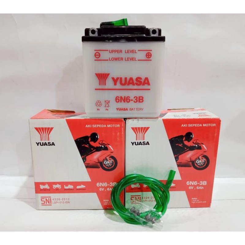 Jual AKI YUASA 6N6-3B 6V 6Ah AKI HONDA CB/ GL/ CG | Shopee Indonesia