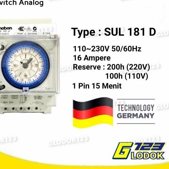 Jual Timer Analog Theben Switch 24Jam Panel Otomatis SUL 181D 181H ...
