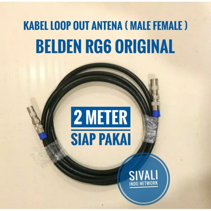 Jual Kabel Kabel Loop Out Antenna Belden Rg 6 Untuk Set Top Box Tv 2 ...