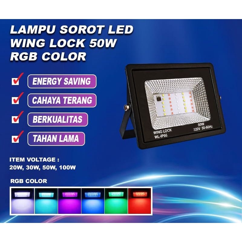 Jual LAMPU SOROT/ LAMPU TEMBAK /KAP SOROT 50W KUNING WING LOCK | Shopee Indonesia