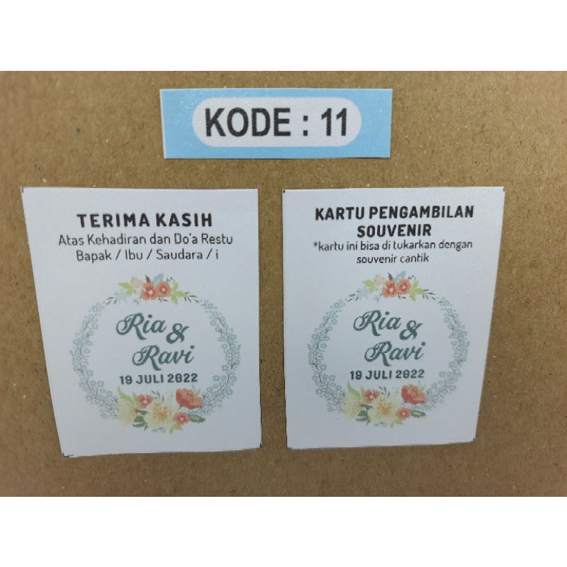 Jual kartu ucapan terimakasih ( isi 100) /kartu sovenir/thank yuo card ...