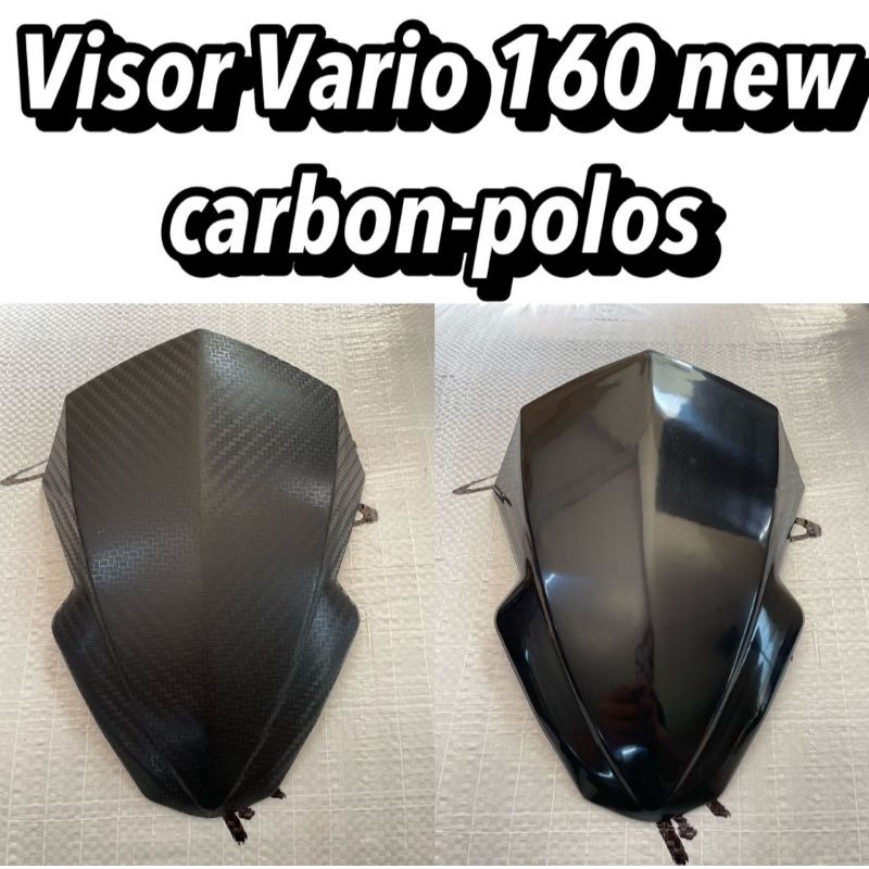 Jual visor wind shield carbone carbon dan full hitam motor vario 160 ...