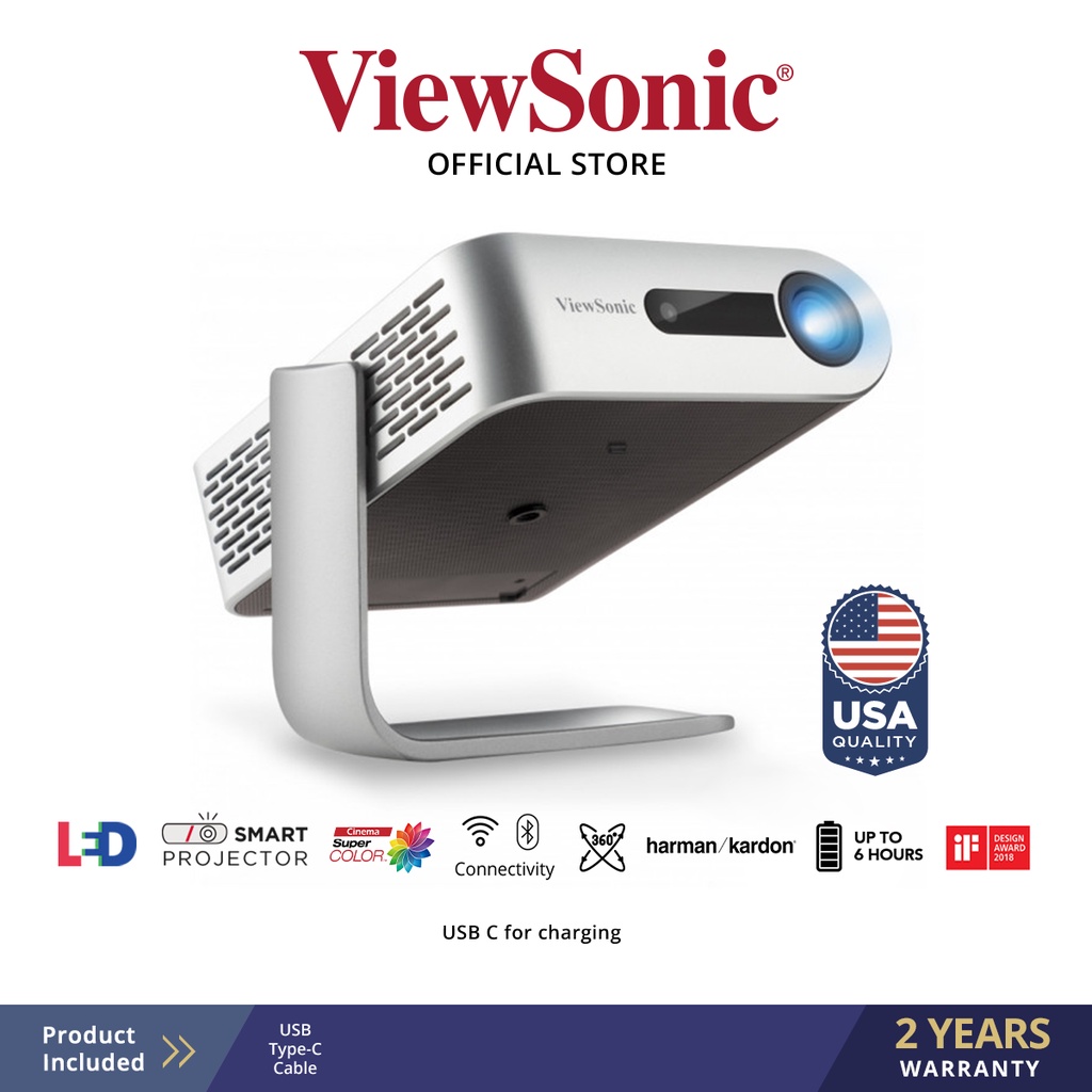 Jual ViewSonic M1+_G2 Smart LED Portable Projector | Harman Kardon ...