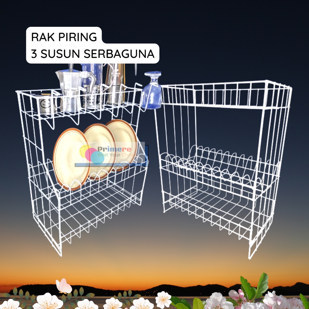 Jual Rak Piring Wastafel Stainless 3 Susun Murah / Rak Dapur Serbaguna ...