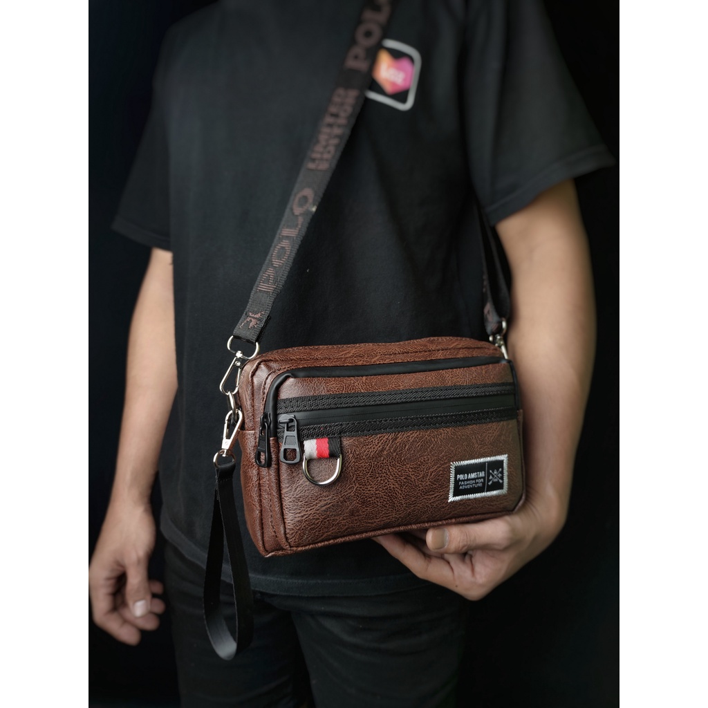 Jual Tas Selempang Dompet tas kulit PULeather Waterproof Original Polo ...