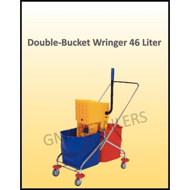 Jual Double Bucket Wringler Stainless / Ember Air Roda 46 Liter ...