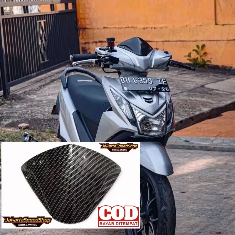 Jual Visor variasi honda beat fi lama carbon dan hitam bahan tebal plus ...