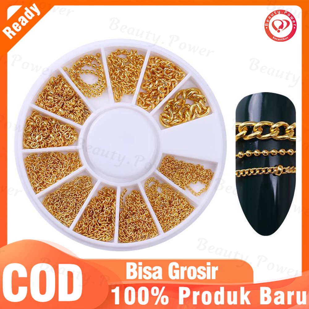 Jual Manik-Manik Rantai Metal Hollow Warna Emas untuk Nail Art 3d Diy ...