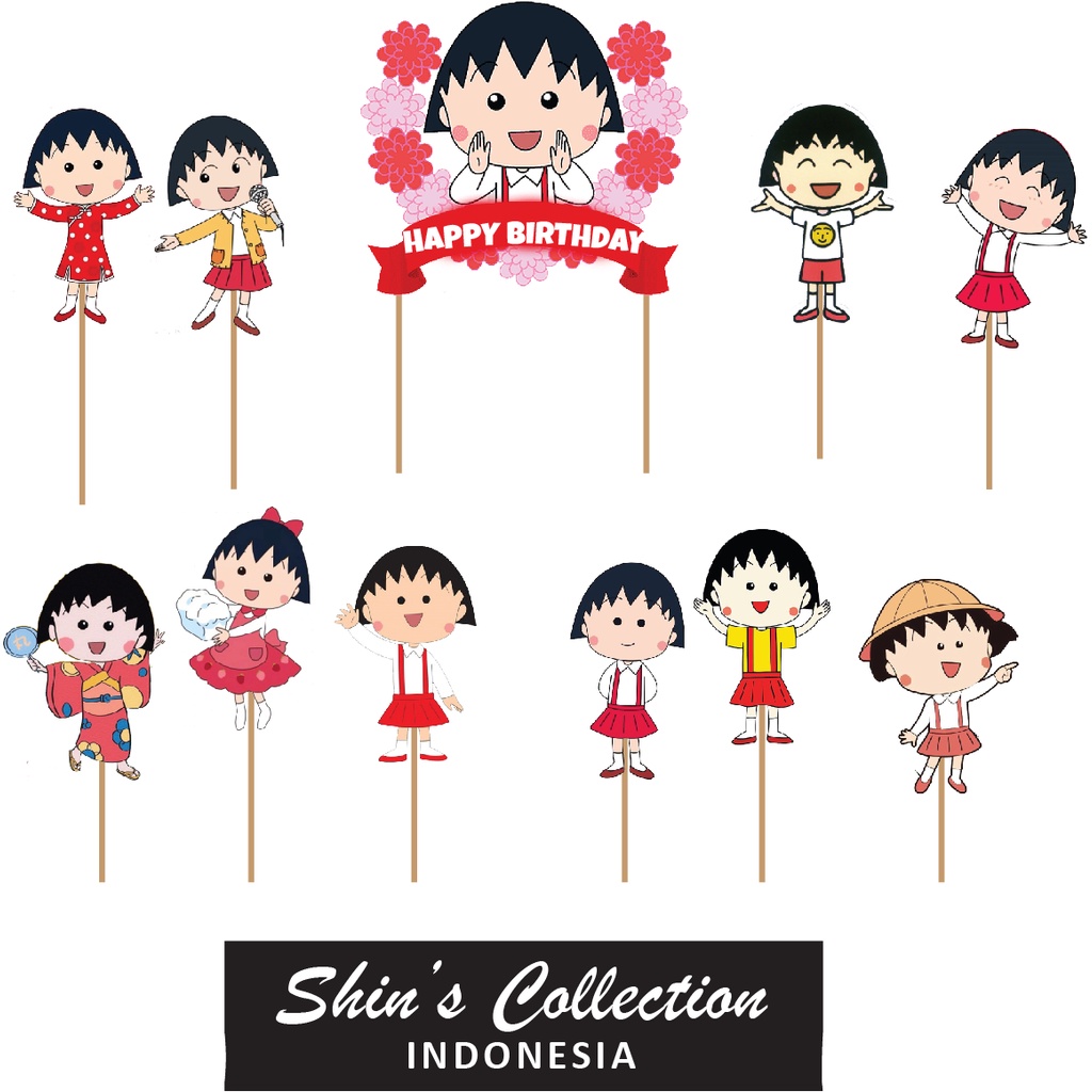 Jual Cake topper chibi maruko solo set isi 11 pcs | Shopee Indonesia