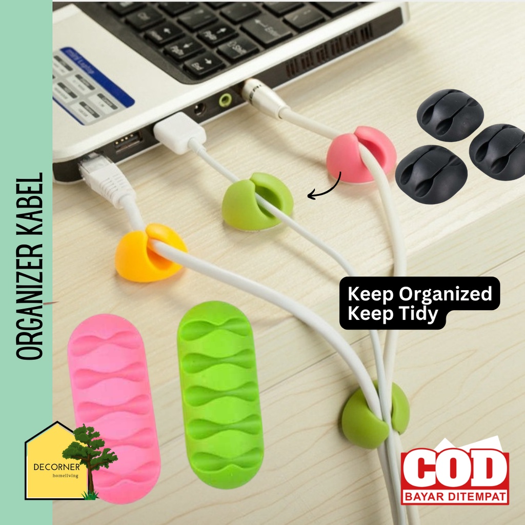 Jual Klip Perapih Kabel Organizer 6 Pcs Cable Clip | Shopee Indonesia