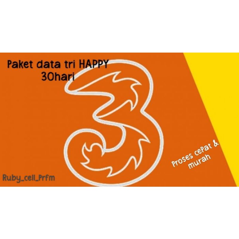 Jual paket data tri, kuota kartu tri HAPPY 30 hari | Shopee Indonesia