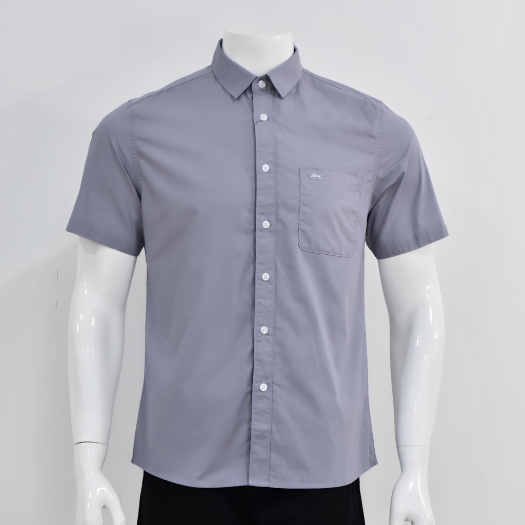 Jual RICARDO kemeja pria polos abu2 lengan pendek 32295 | Shopee Indonesia