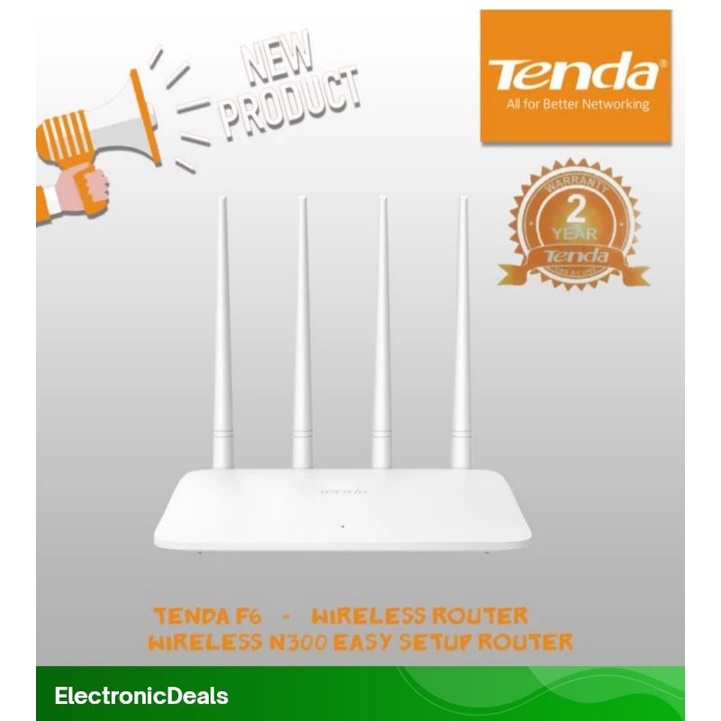 Jual Tenda F6 Wireless N300 Easy Setup Router 4 Antena | Shopee Indonesia
