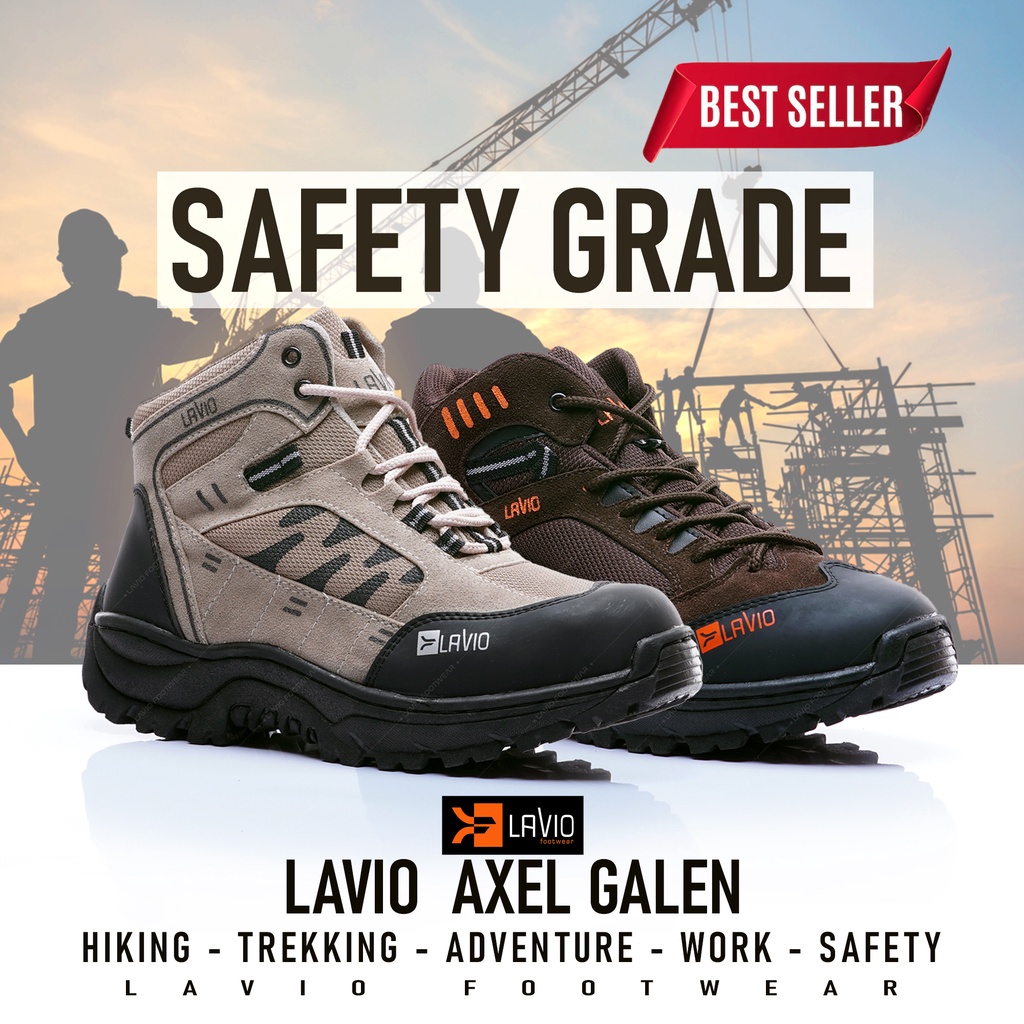 Jual Lavio Sepatu Pria Boots Safety High Kerja Proyek Hiking Gunung ...