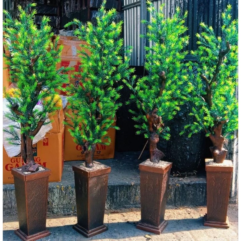 Jual 1 SET BUNGA POHON + POT BUNGA SUDUT RUANGAN LENGKAP VAS BATU ...