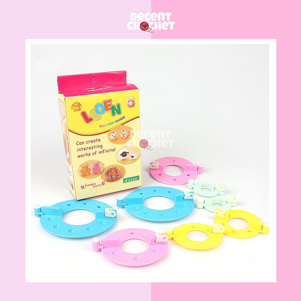 Jual Decent Crochet - Pom-pom Maker / Alat Membuat Pom-pom Set 4 Ukuran ...