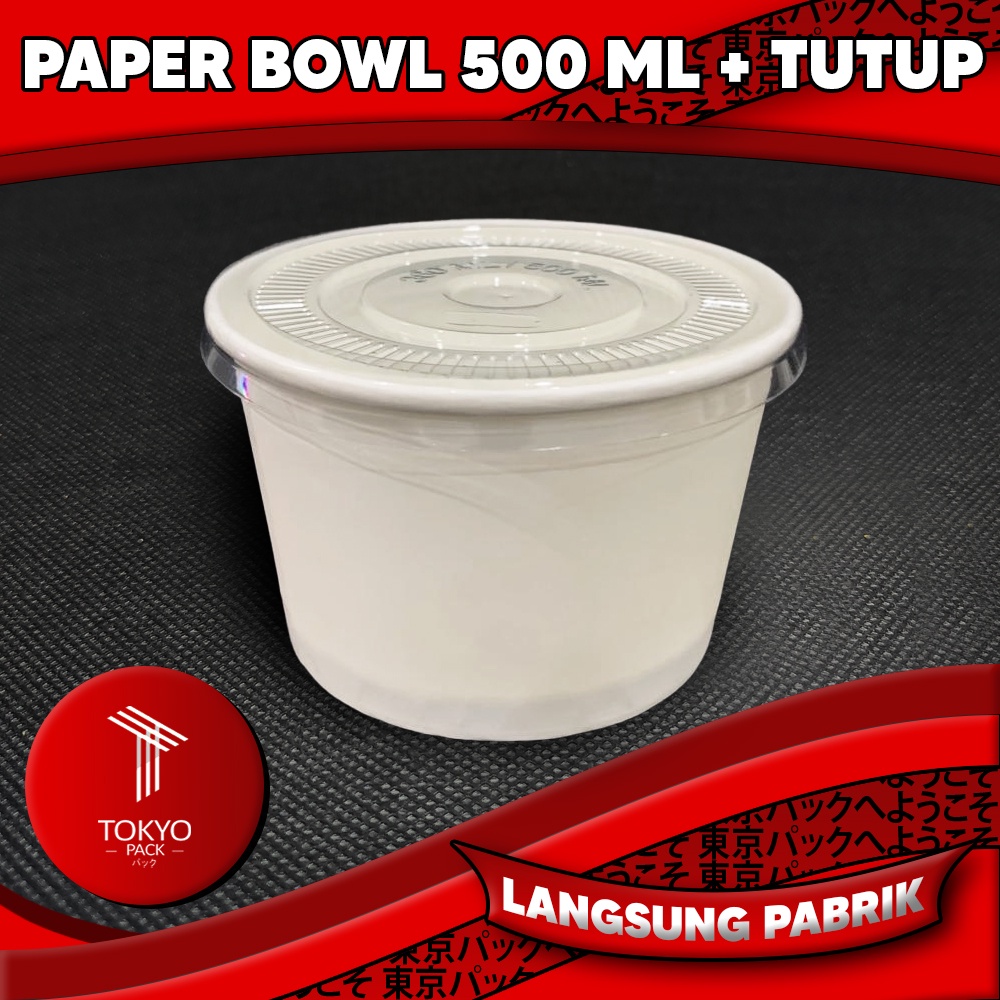 Jual Paper Bowl 500 ml / Mangkok Kertas / Rice Bowl Paper 500 ml ...