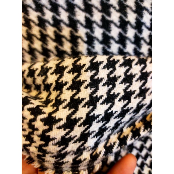 Jual Bahan kain tweed motif Houndstooth(per satu meter) | Shopee Indonesia