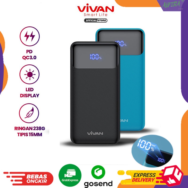 Jual PowerBank Vivan 10000mAh VPB-X10 Real Capacity Support 3A Fast ...