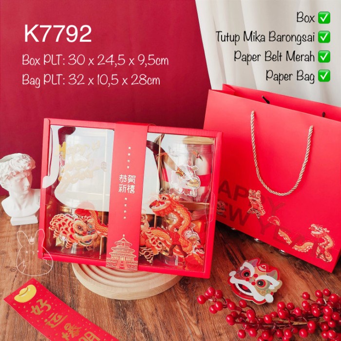 Jual (2set) Kotak Sincia K7792| Dus Imlek| Box Mika Premium Muat Toples| K77 K78 | Shopee Indonesia
