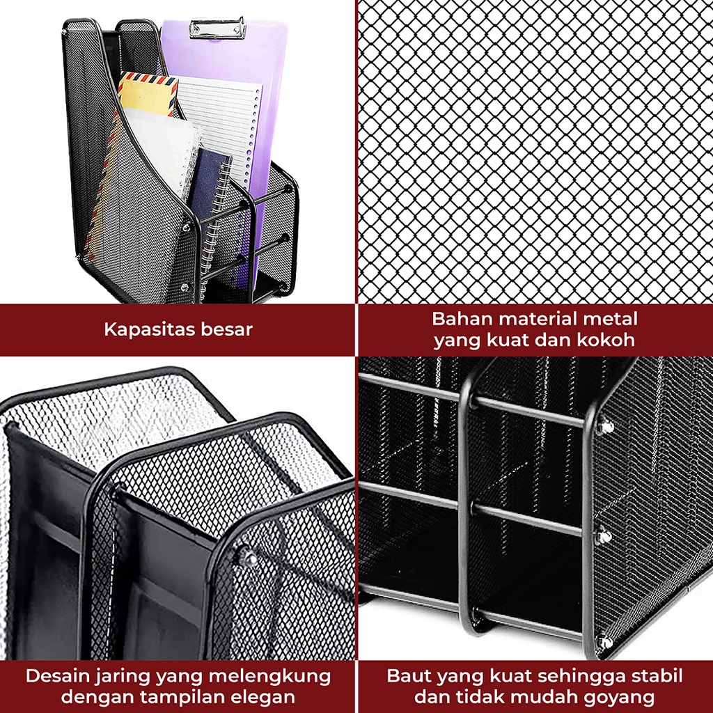 Jual File Box Foldable Steel 2 Layer Rak Penyimpanan Dokumen 2 Sekat ...