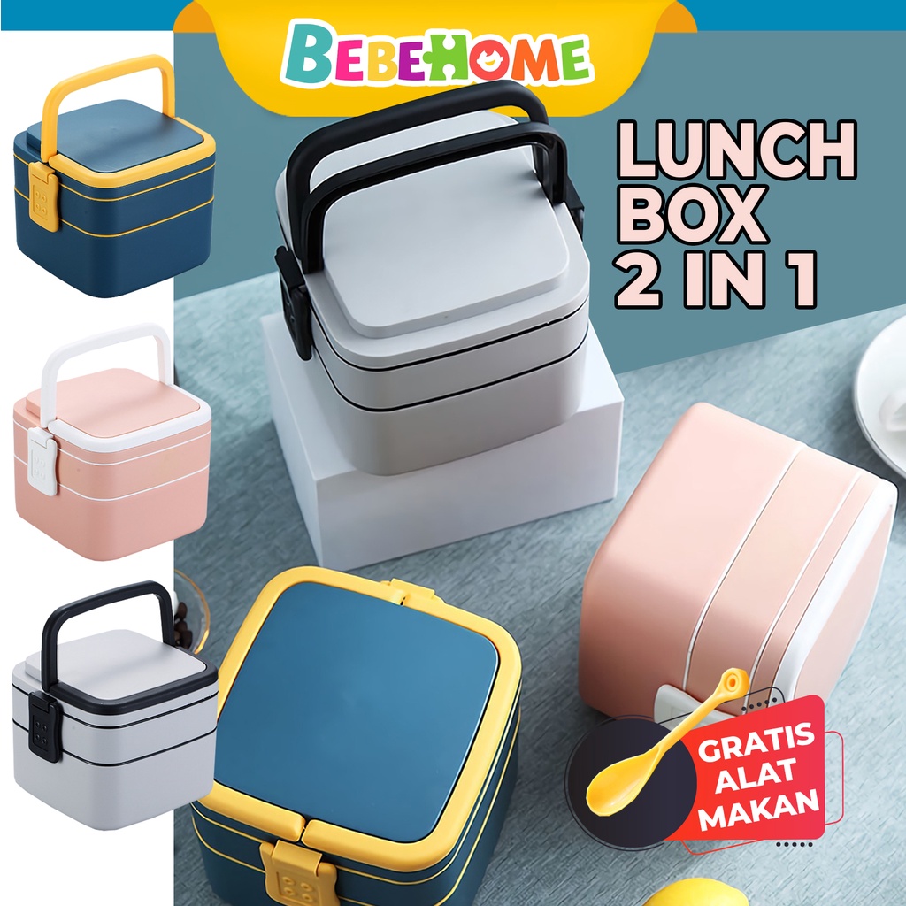 Jual Bebehome Kotak Makan 2 Tingkat Lunch Box Susun Material Plastik ...