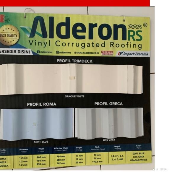 Jual ATAP ALDERON RS - SINGLE LAYER - GRECA | Shopee Indonesia