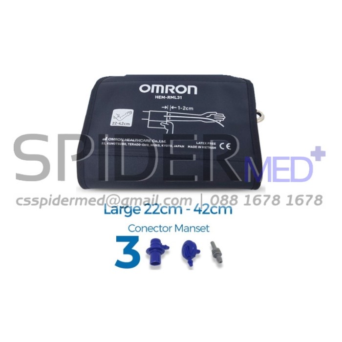 Jual Manset Omron HEM-CL24 (Large) / Cuff Tensimeter digital Omron ...