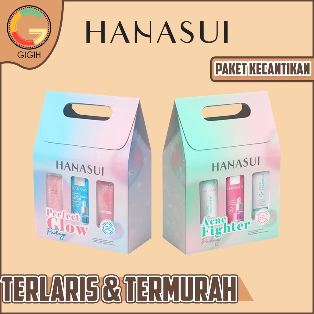 Jual HANASUI PAKET 3in1 PACKAGE SERIES ( PERFECT GLOW / ACNE FIGHTER ...