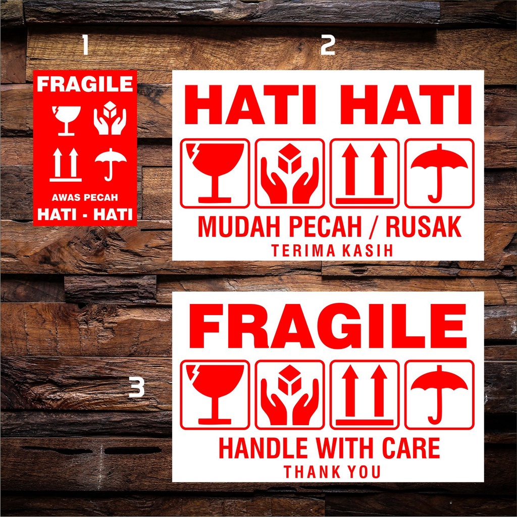 Jual Stiker label FRAGILE Online Shop Sticker pengiriman paket mudah ...