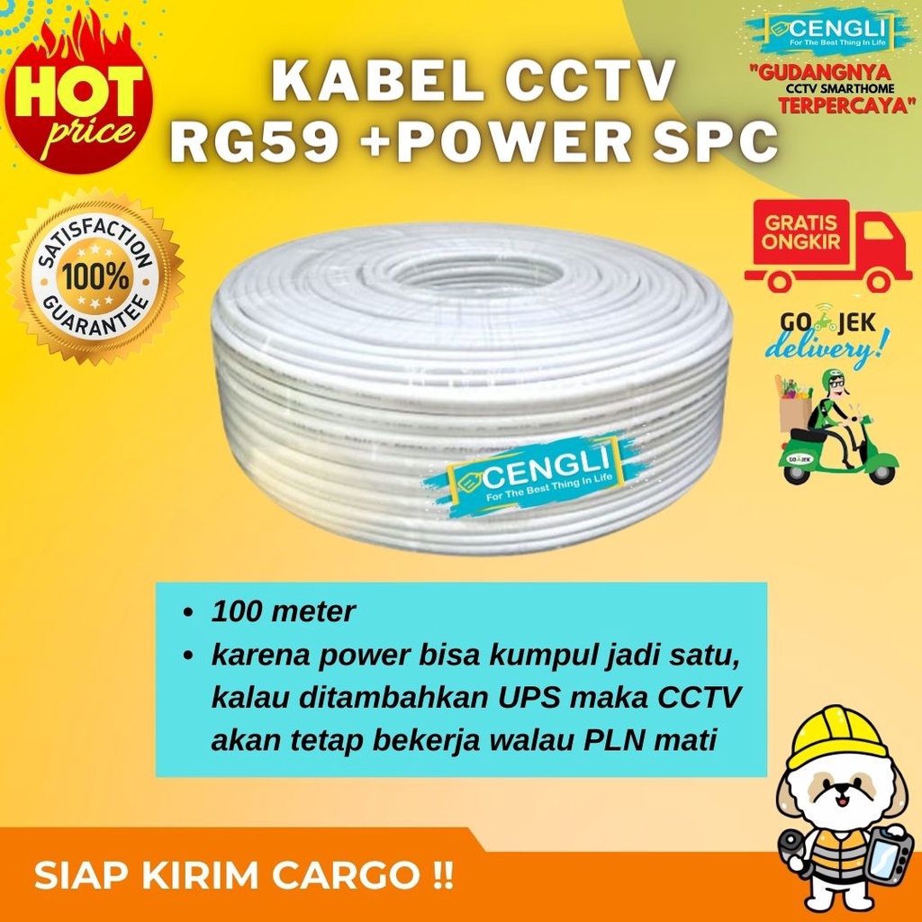 Jual Kabel CCTV RG59 + Power SPC 100M RG 59 100 M | Shopee Indonesia