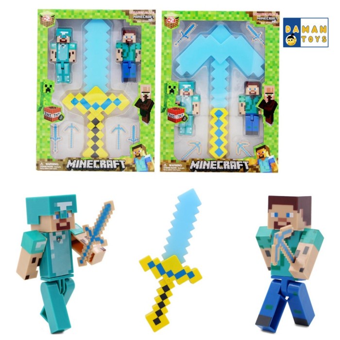 Jual Pedang Minecraft Minecraf Minicraft Mine Craft Figure Steve Sword ...